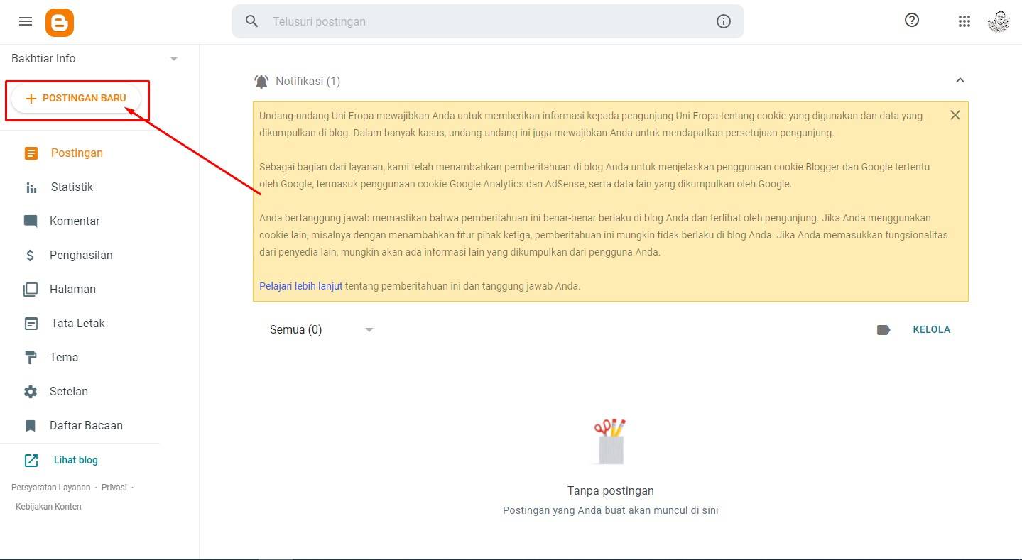 Membuat Postingan atau Halaman pada Blogger